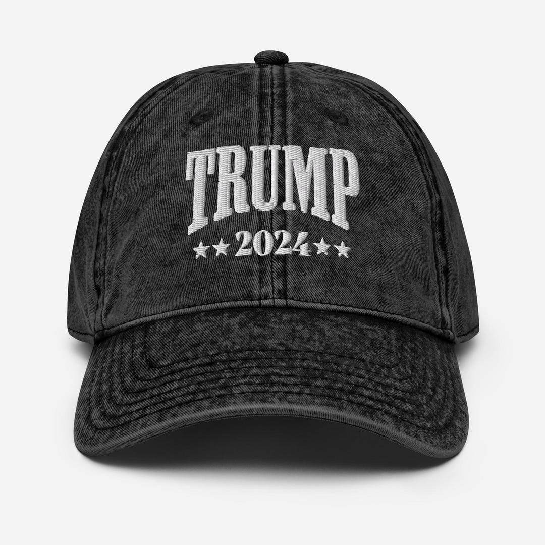Trump 2024 Shirt Trump Support Hat Embroidery Vintage Cotton Twill Cap ...