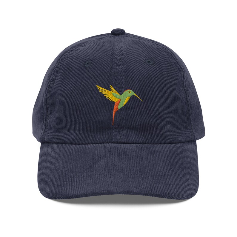 Hummingbird Embroidered Vintage Corduroy Cap Broad Tailed Baseball Cap ...