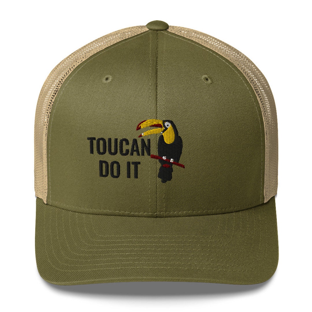 Toucan Do It Hat Toucan Hat Embroidery Trucker Cap Cartoon Toucan Hat ...