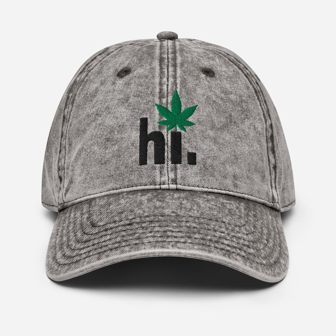 Cannabis Weed Marijuana Cap Weed Leaf Tee Embroidery Vintage Twill Cap ...