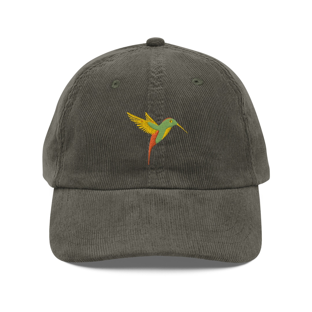 Hummingbird Embroidered Vintage Corduroy Cap Broad Tailed Baseball Cap ...