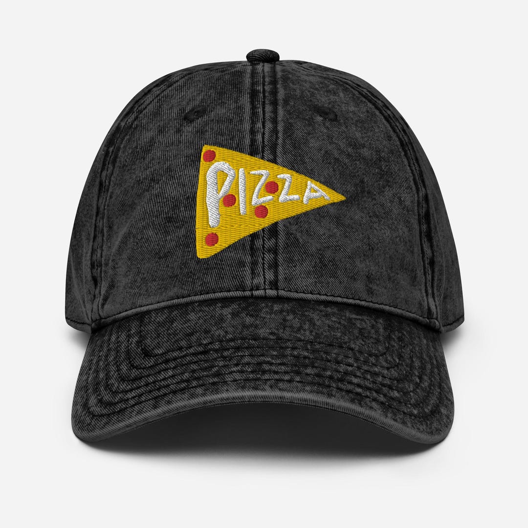 Pizza Slice Design Embroidery Vintage Cotton Twill Cap Grandpa Best ...