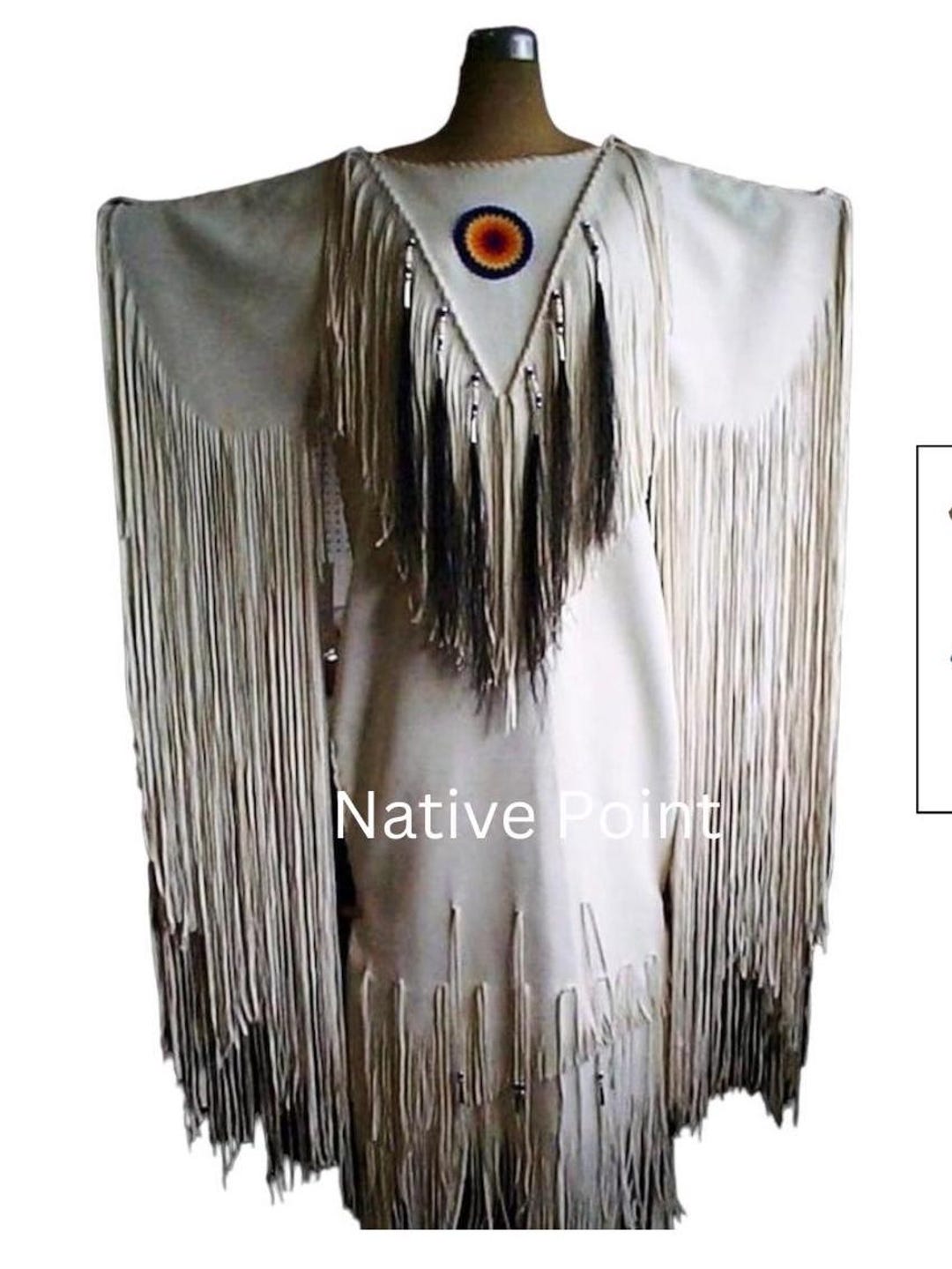 Women Native Long Powwow Regalia Wedding Dress Suede Leather Dress ...