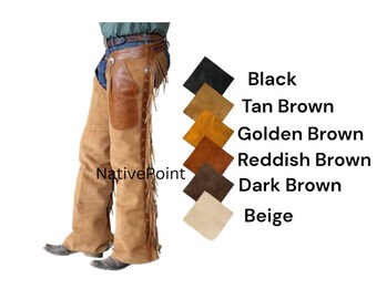 Women Western Wear Suede Leather Chap Fringes Suede Leather Pant Suede ...
