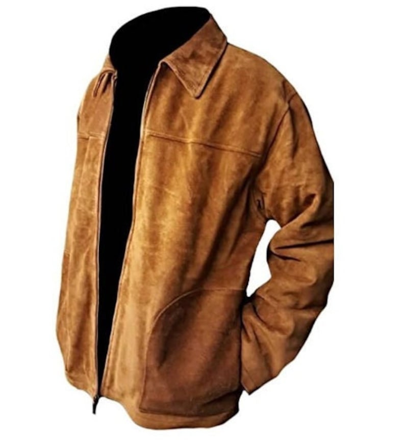 Mens 100 % Real Suede Leather Western Style Suede Leather Jacket Men ...