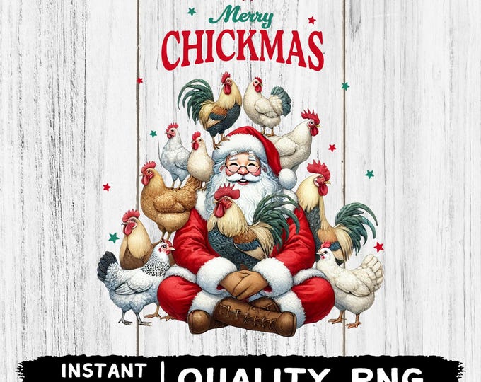 Merry Christmas Santa Claus and Chicken Png, Funny Chicken Christmas ...