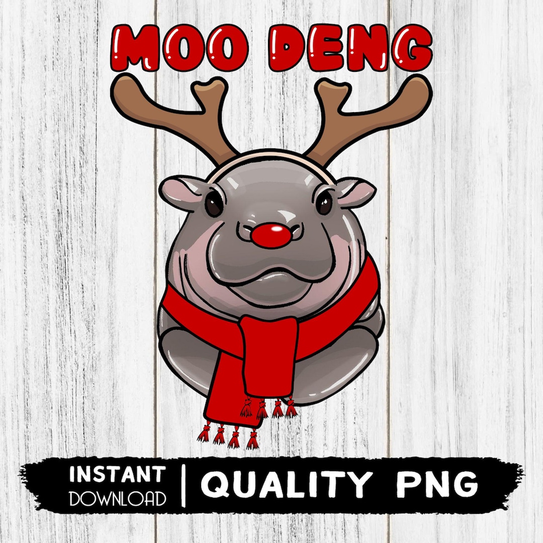 Christmas Moo Deng Halloween Png, Santa Moo Deng PNG, Bouncy Pig, Baby ...