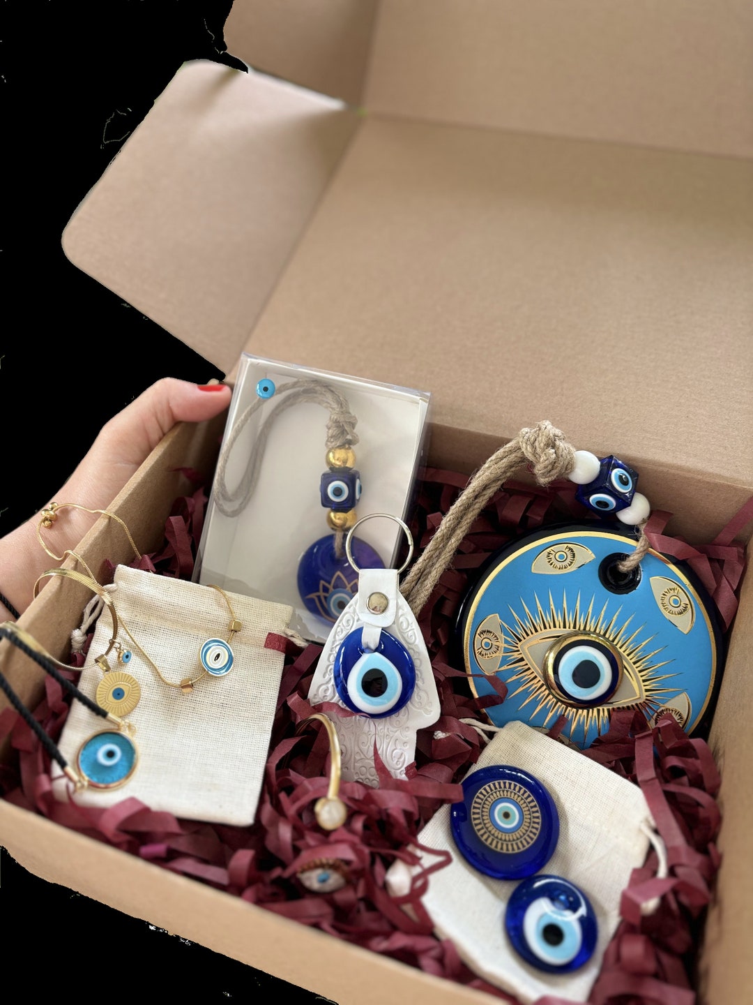 Handmade Greek Evil Eye Gift Box: Housewarming Wedding Favor, Ornament ...