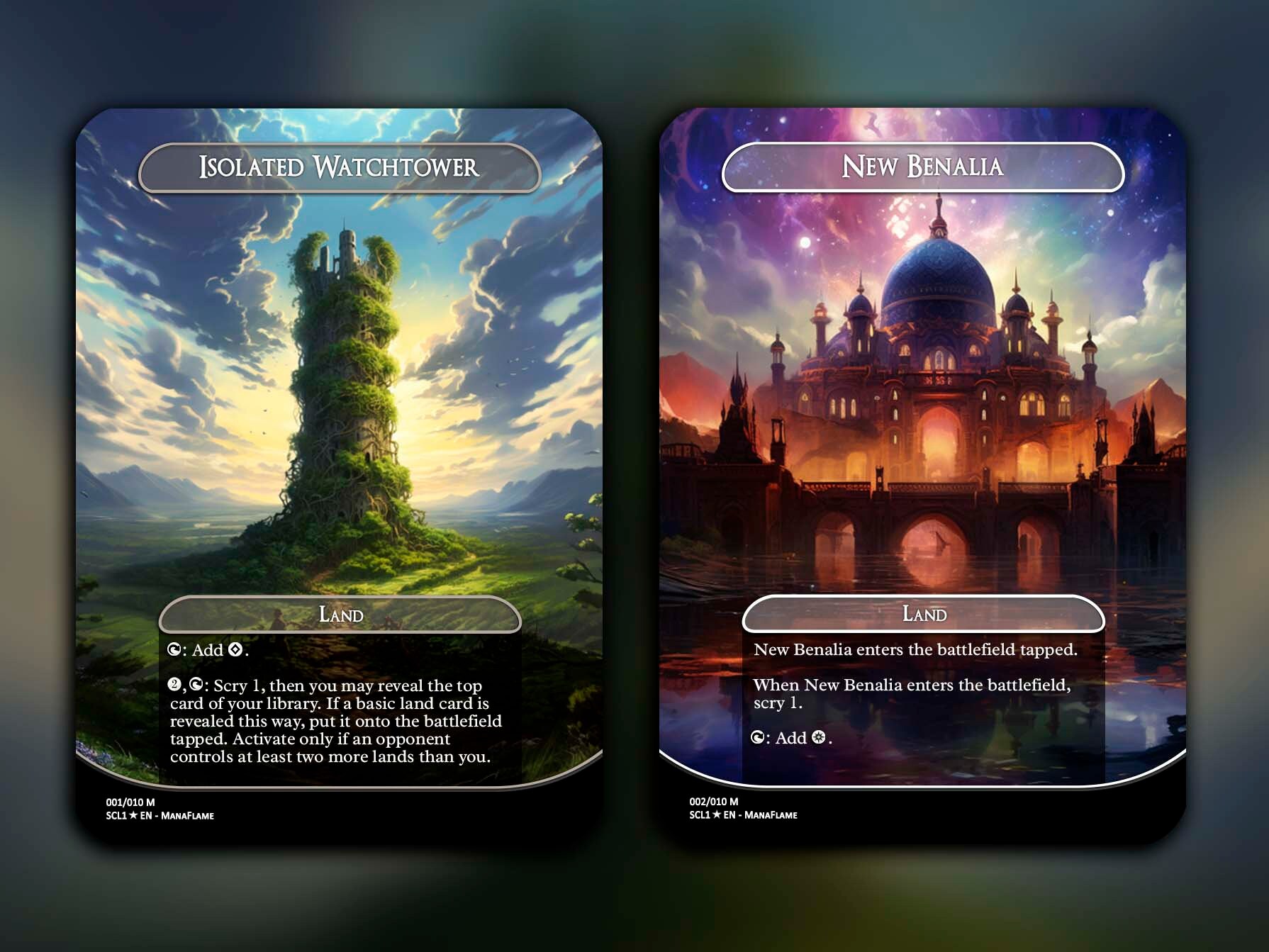 Scry Lands Set A 10 Cards Set Comes With 2 Bonus Cards MTG Proxy Cards ...