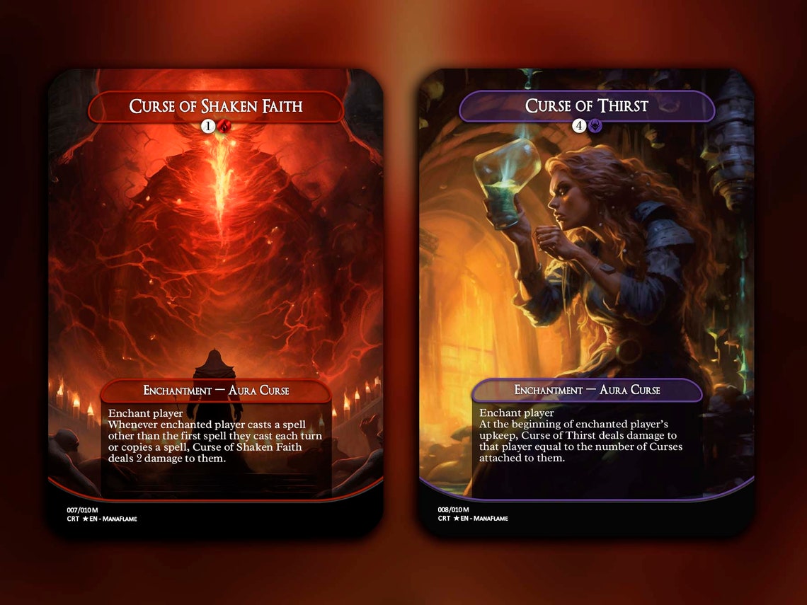Curses Theme Set A 10 Cards Set Comes With 2 Bonus Cards MTG Proxy ...