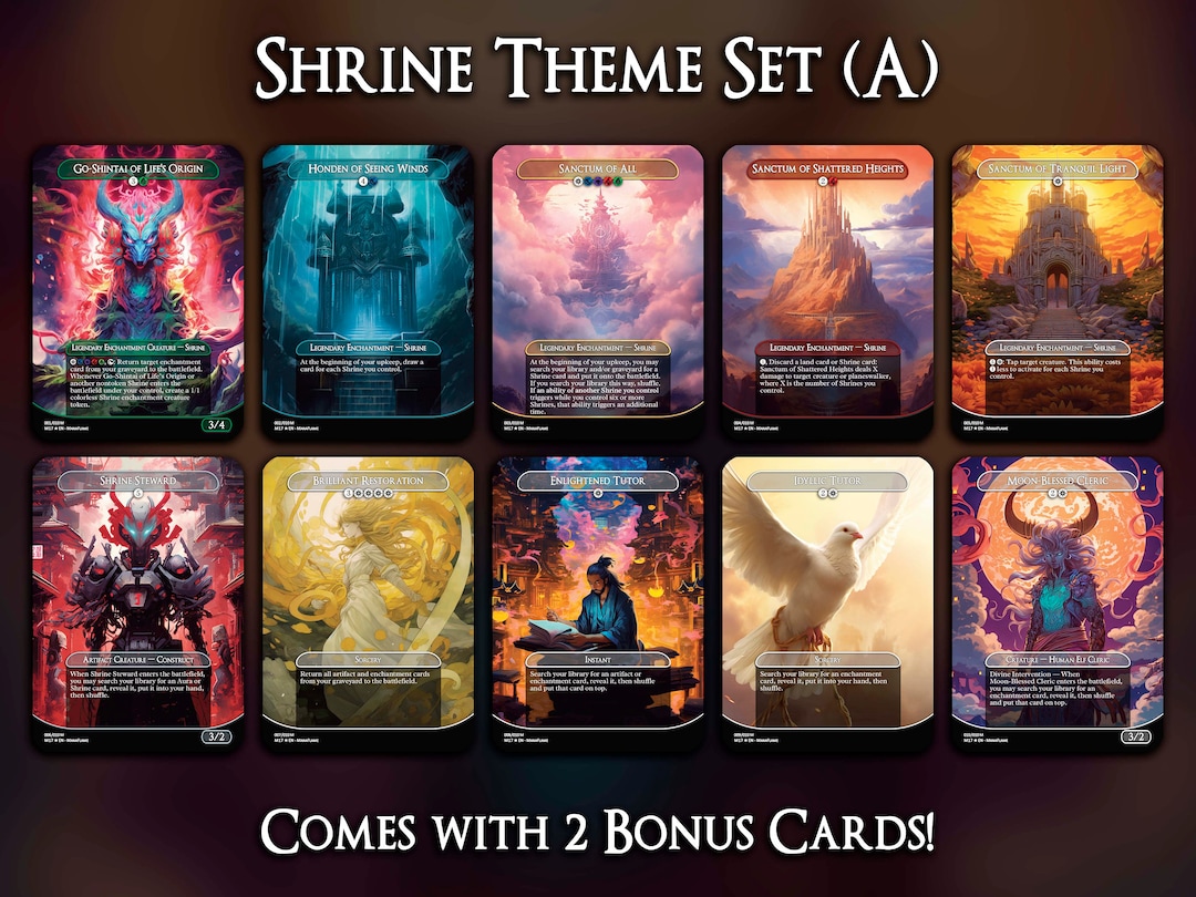 Shrine Theme Set A 10 Cards Set Comes With 2 Bonus Cards MTG Proxy ...