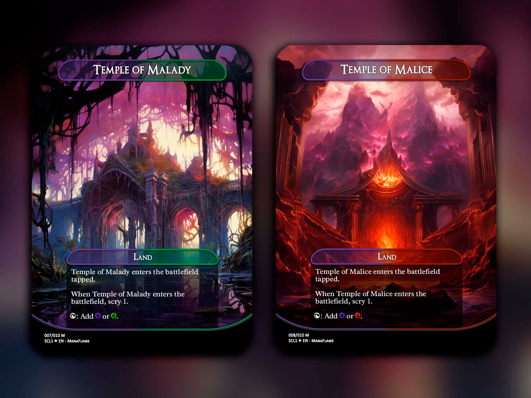 Scry Lands Set A 10 Cards Set Comes With 2 Bonus Cards MTG Proxy Cards ...