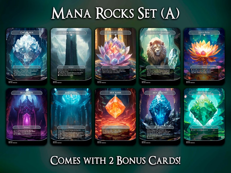 Mana Rocks Set A 10 Cards Set Comes With 2 Bonus Cards MTG Proxy Cards ...