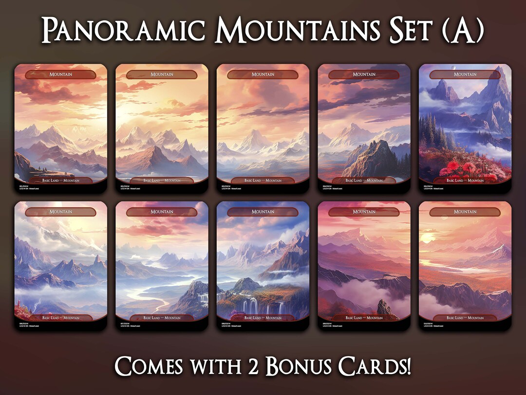 Panoramic Mountains Set A 10 Cards Set Comes With 2 Bonus Cards MTG ...