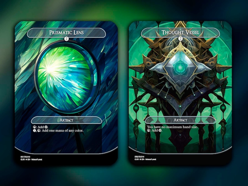 Green Blue Mana Rocks Set A 10 Cards Set Comes With 2 Bonus Cards MTG ...
