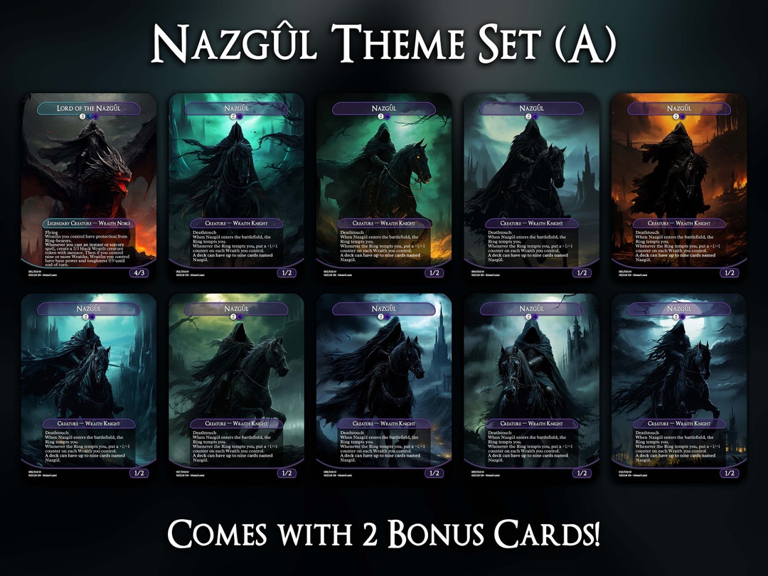 Nazgûl Theme Set A 10 Cards Set Comes With 2 Bonus Cards and 6 Tokens ...