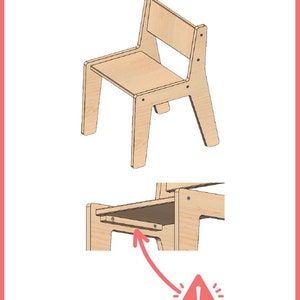 Wooden Children's Chair, Detailed Plans and Files, DIY for Beginners ...