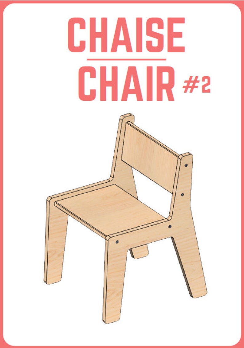 Wooden Children's Chair, Detailed Plans and Files, DIY for Beginners ...