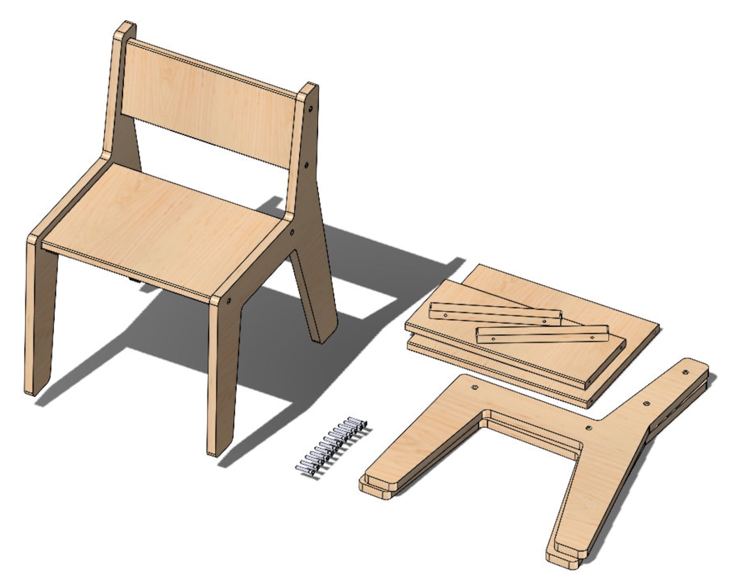 Wooden Children's Chair, Detailed Plans and Files, DIY for Beginners ...