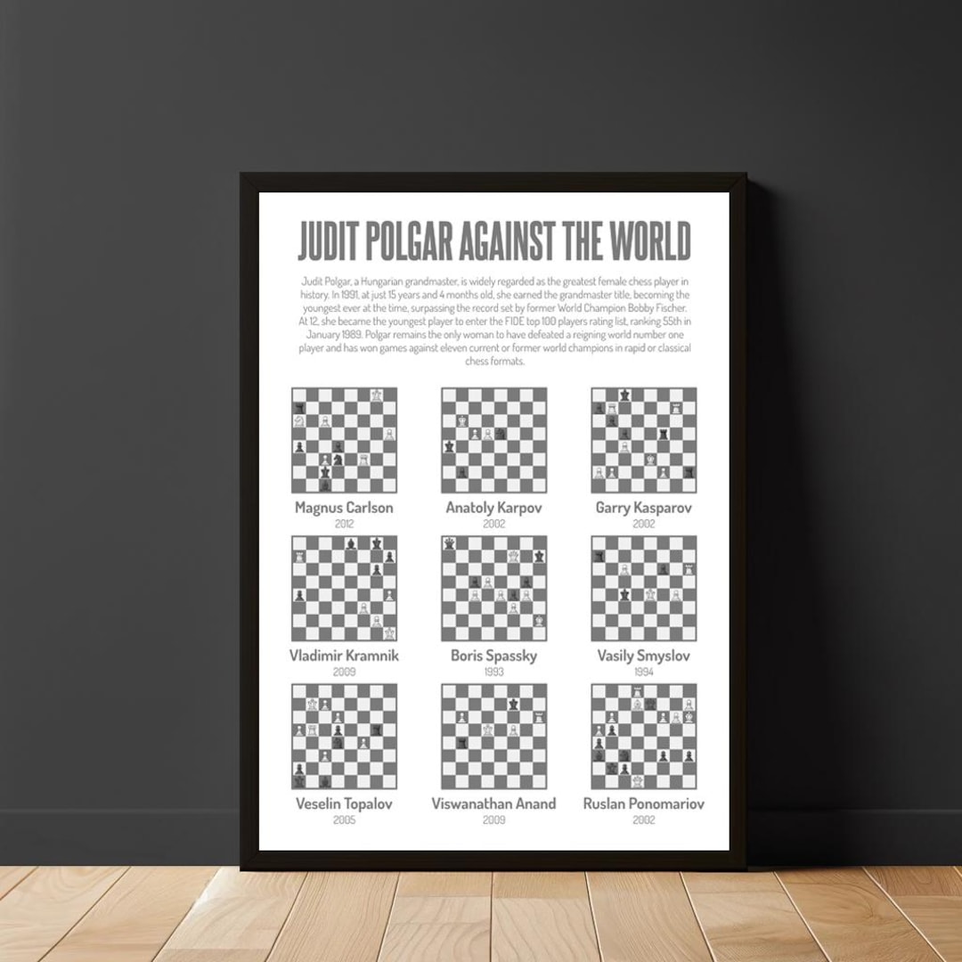 Judit Polgar Chess Poster | Female Chess Lovers | Girls Chess Poster ...