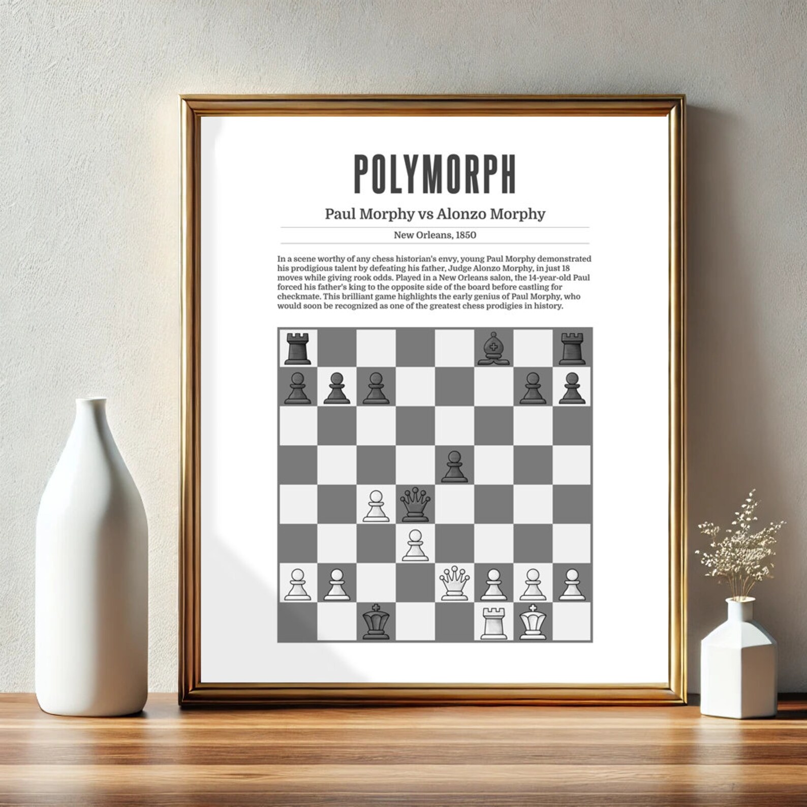 Paul Morphy's Polymorph Game | Digital Download | Chess Lovers | Chess Poster | Games From ...