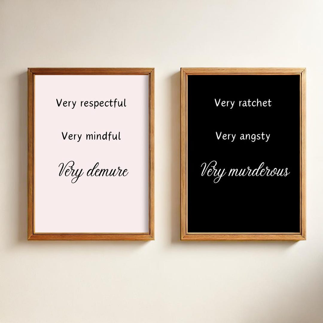 Very Demure, Very Mindful, Very Respectful Digital Poster Set | Funny ...
