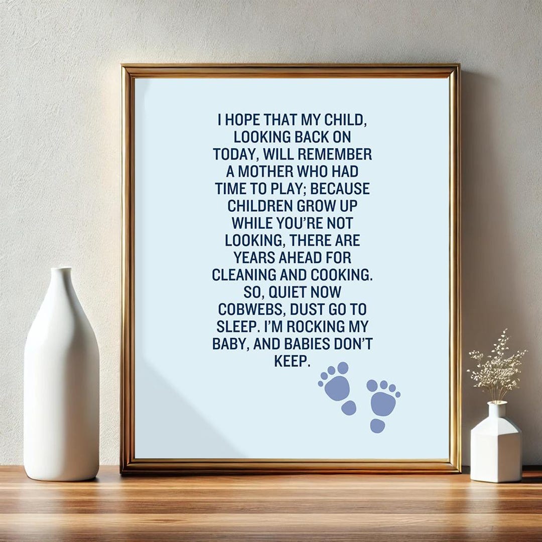 Babies Don't Keep Poem Poster | Minimalist Wall Art | Baby Shower Gift ...