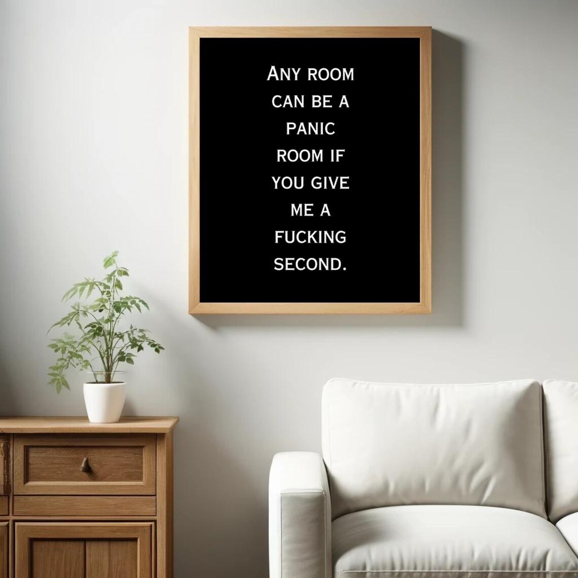 Any Room Can Be A Panic Room Poster | Funny Saying | Retro Print ...