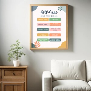 Self-care Digital Download Poster With Calming Colours | Take a Breath ...
