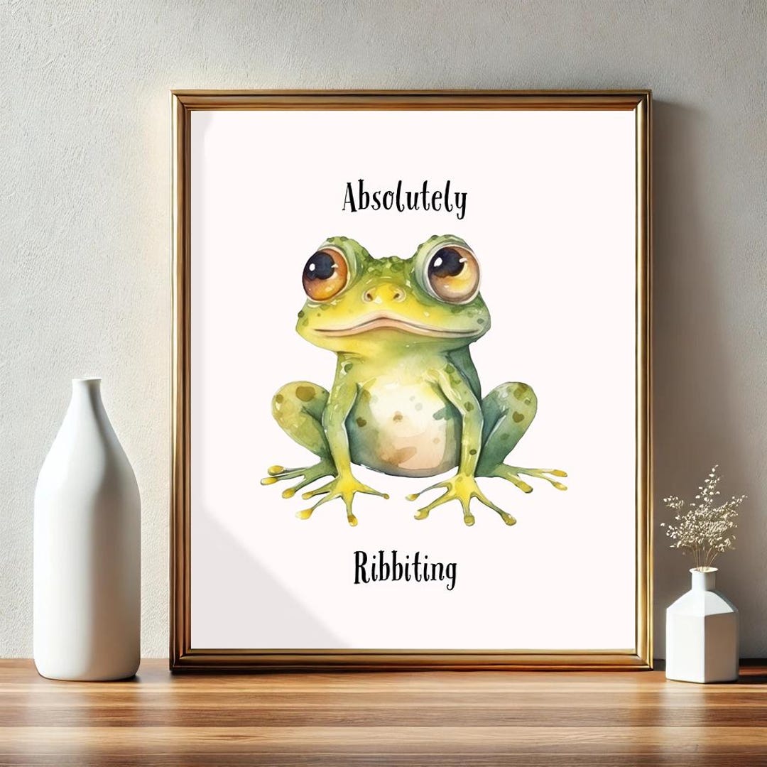 Absolutely Ribbiting Poster | Sarcastic Words | Retro Wall Art | Frog ...
