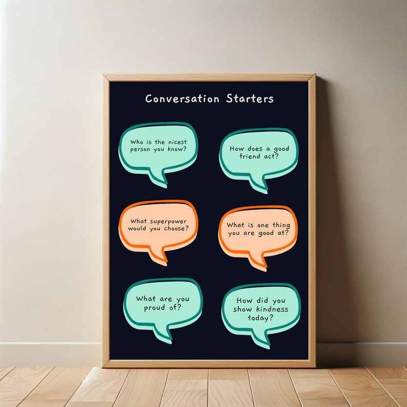 Conversation Starters | Digital Download Poster | Engagement Poster ...