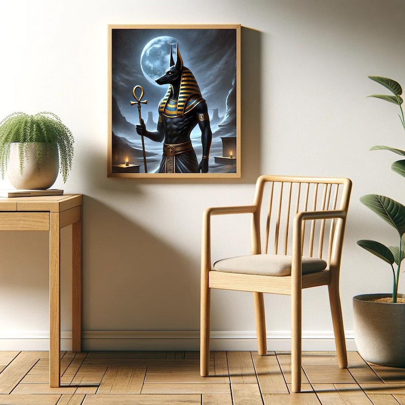 Anubis Painting Poster | Egyptian Guide to the Underworld | Digital ...