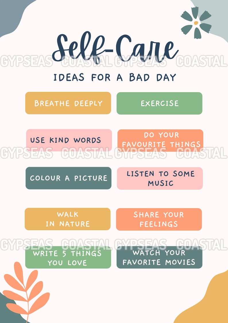 Self-care Digital Download Poster With Calming Colours Take a Breath - Etsy