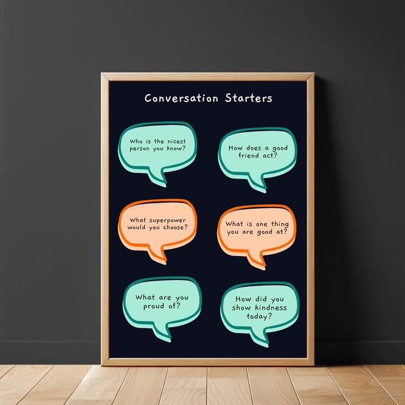 Conversation Starters Poster | Engagement Poster | Let's Talk | Make It ...