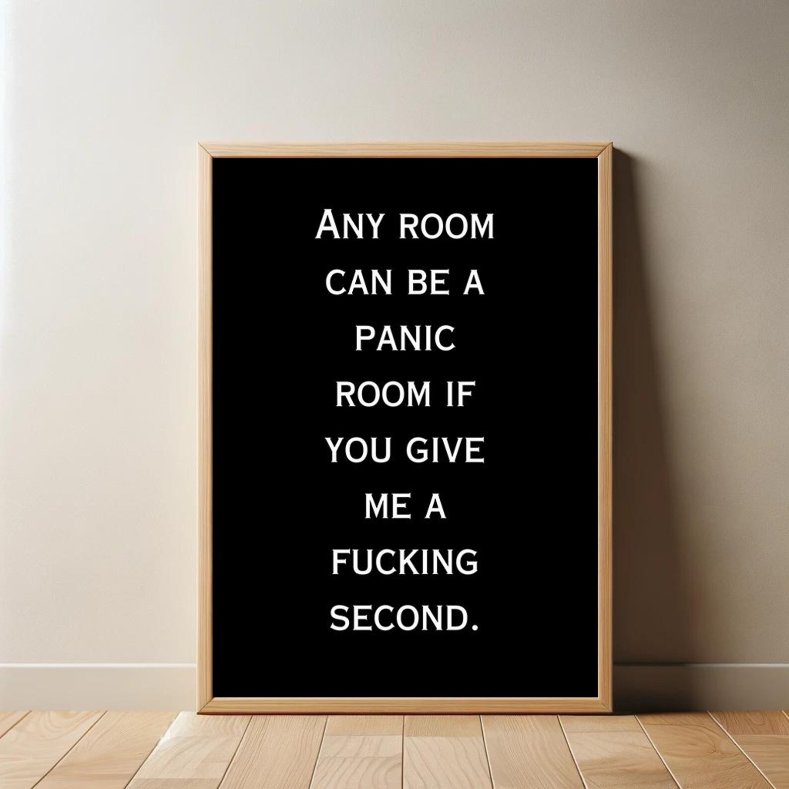 Any Room Can Be A Panic Room Poster | Funny Saying | Retro Print ...