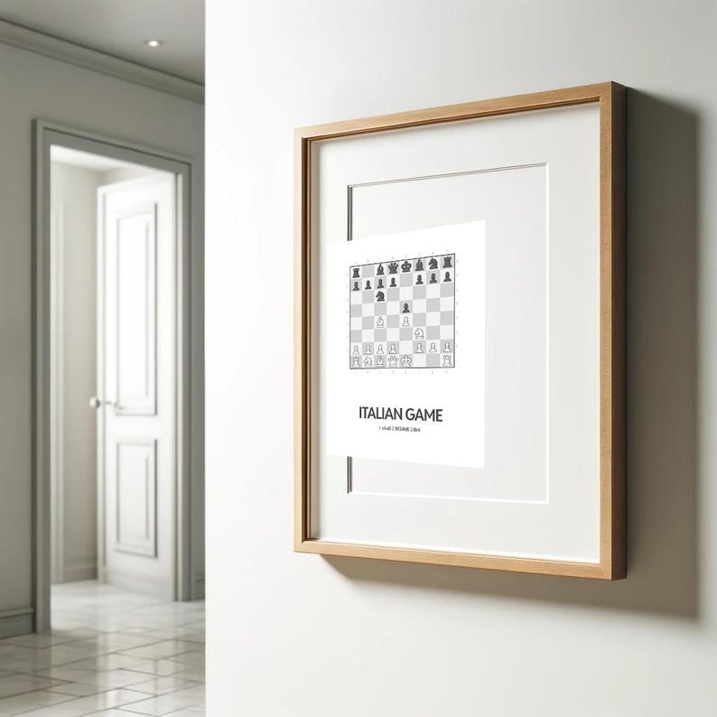 Italian Game Chess Opening Poster | Digital Download | Chess | Chess ...