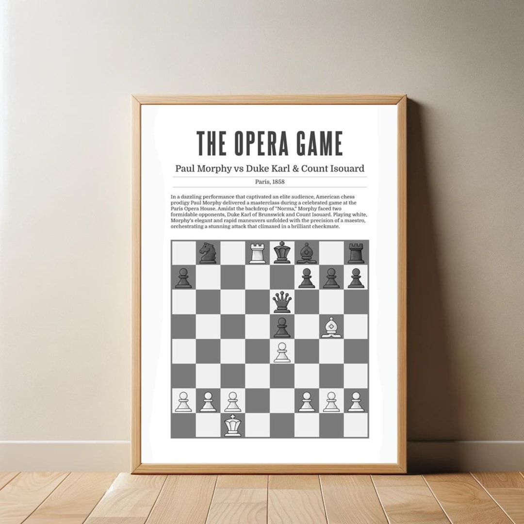 Paul Morphy's Opera Game | Chess Lovers | Chess Poster | Chess Games ...