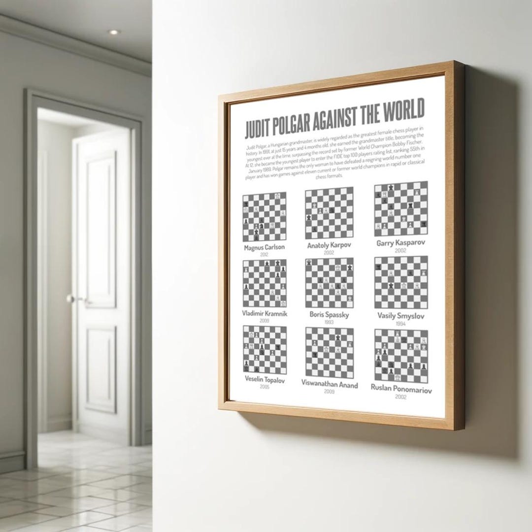 Judit Polgar Chess Poster | Digital Download | Female Chess Lovers ...