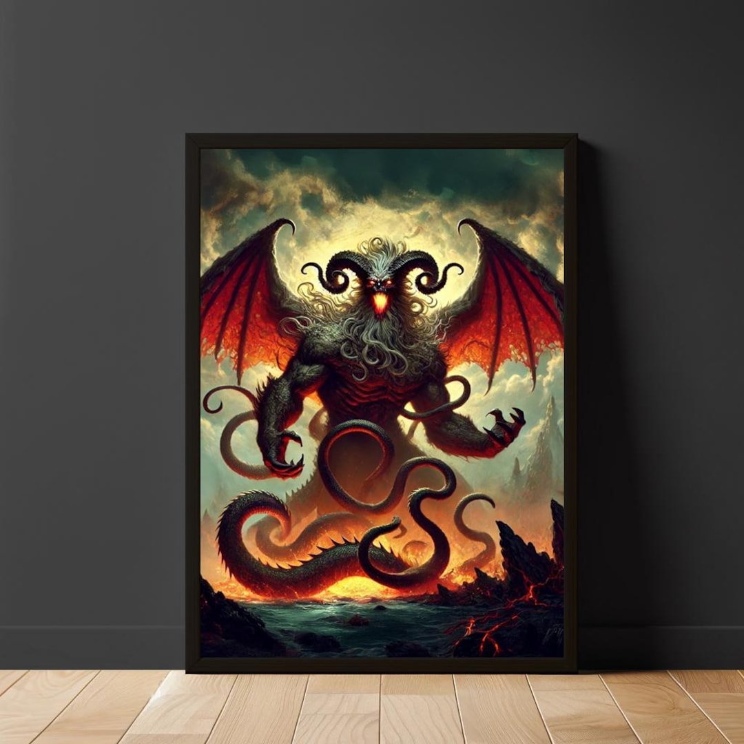 Typhon Painting Poster | Greek Father of Monsters | Divine Wall Art ...