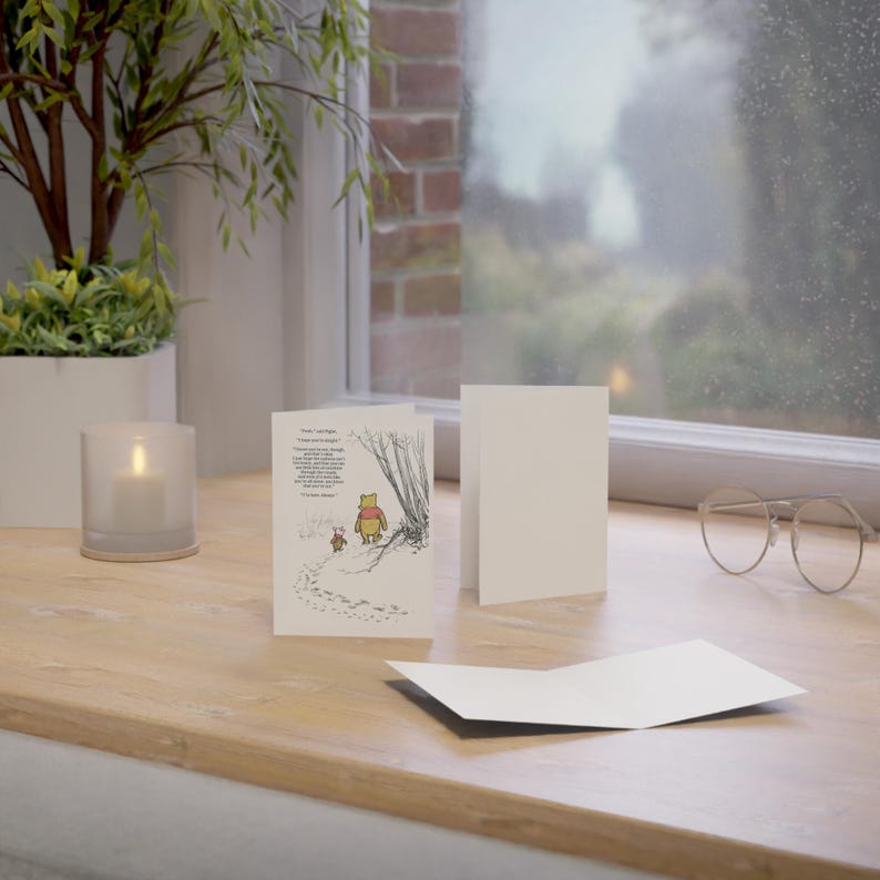 Winnie-the-pooh I Hope You're Ok Sympathy Card With Envelope | Piglet ...