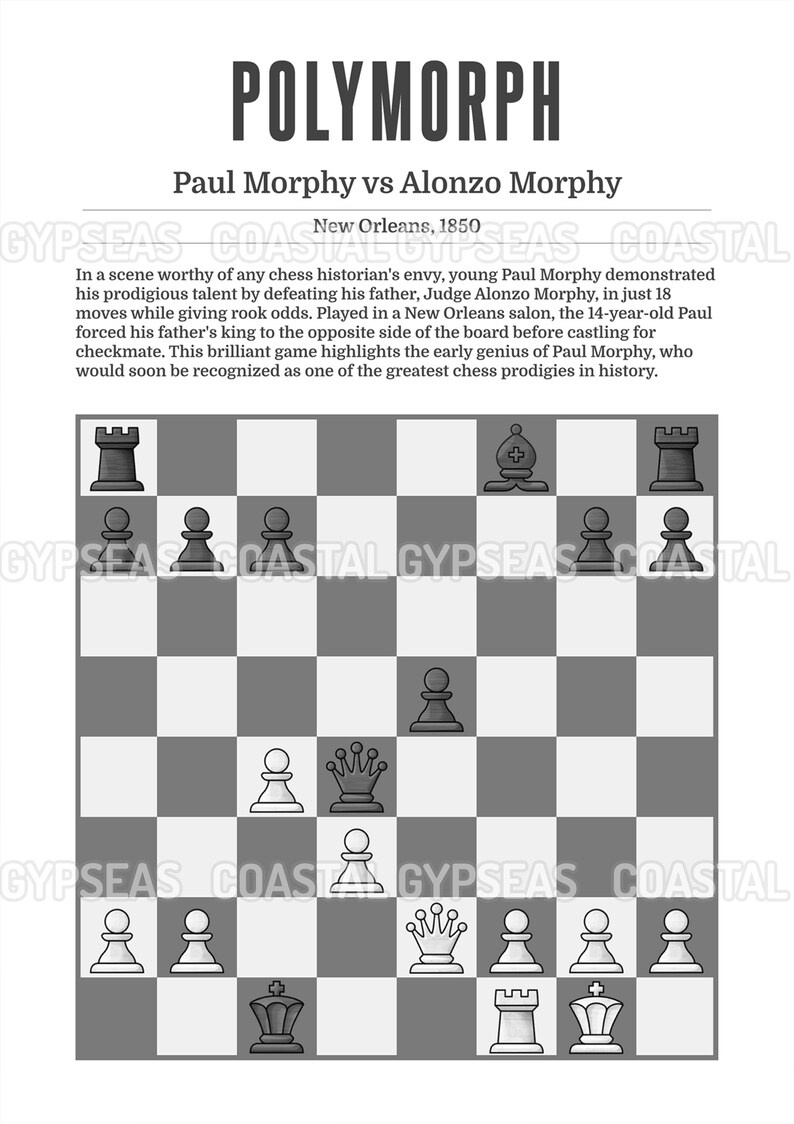 Paul Morphy's Polymorph Game | Chess Lovers | Chess Poster | Games From ...