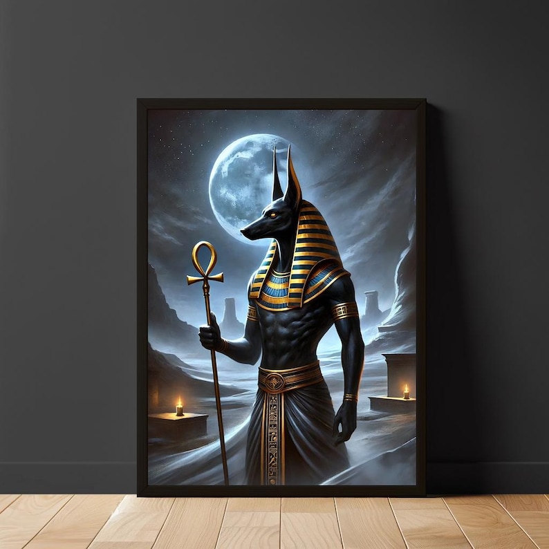 Anubis Painting Poster | Egyptian Guide to the Underworld | Digital ...