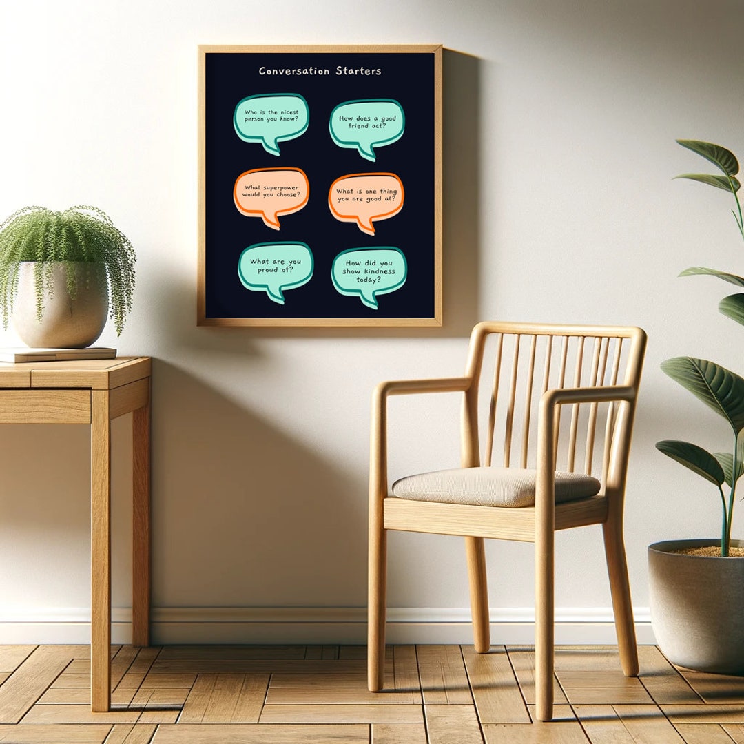 Conversation Starters | Digital Download Poster | Engagement Poster ...