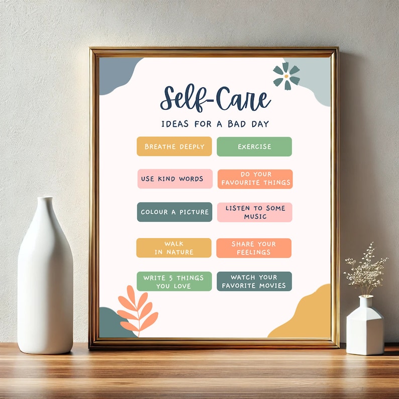 Self-care Digital Download Poster With Calming Colours Take a Breath - Etsy