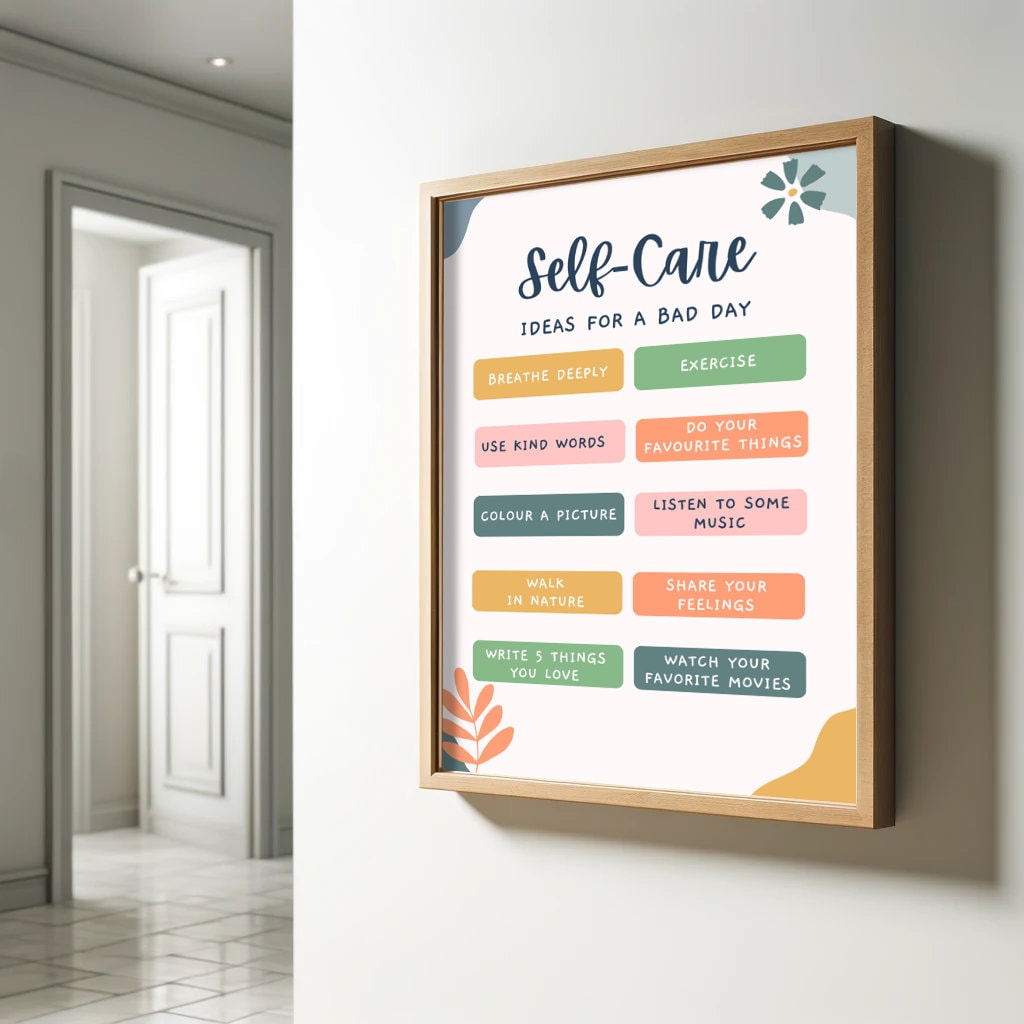 Self-care Digital Download Poster With Calming Colours | Take a Breath ...