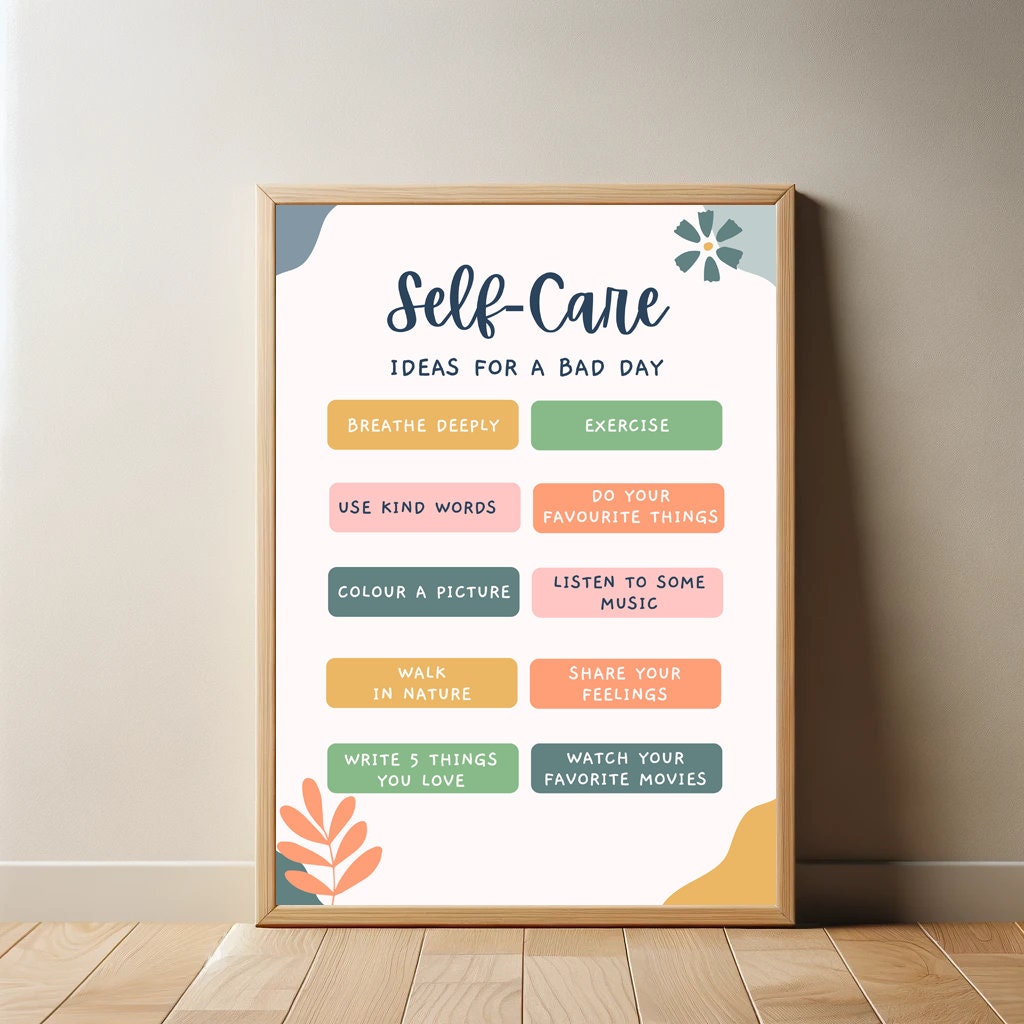 Self-care Digital Download Poster With Calming Colours Take a Breath - Etsy