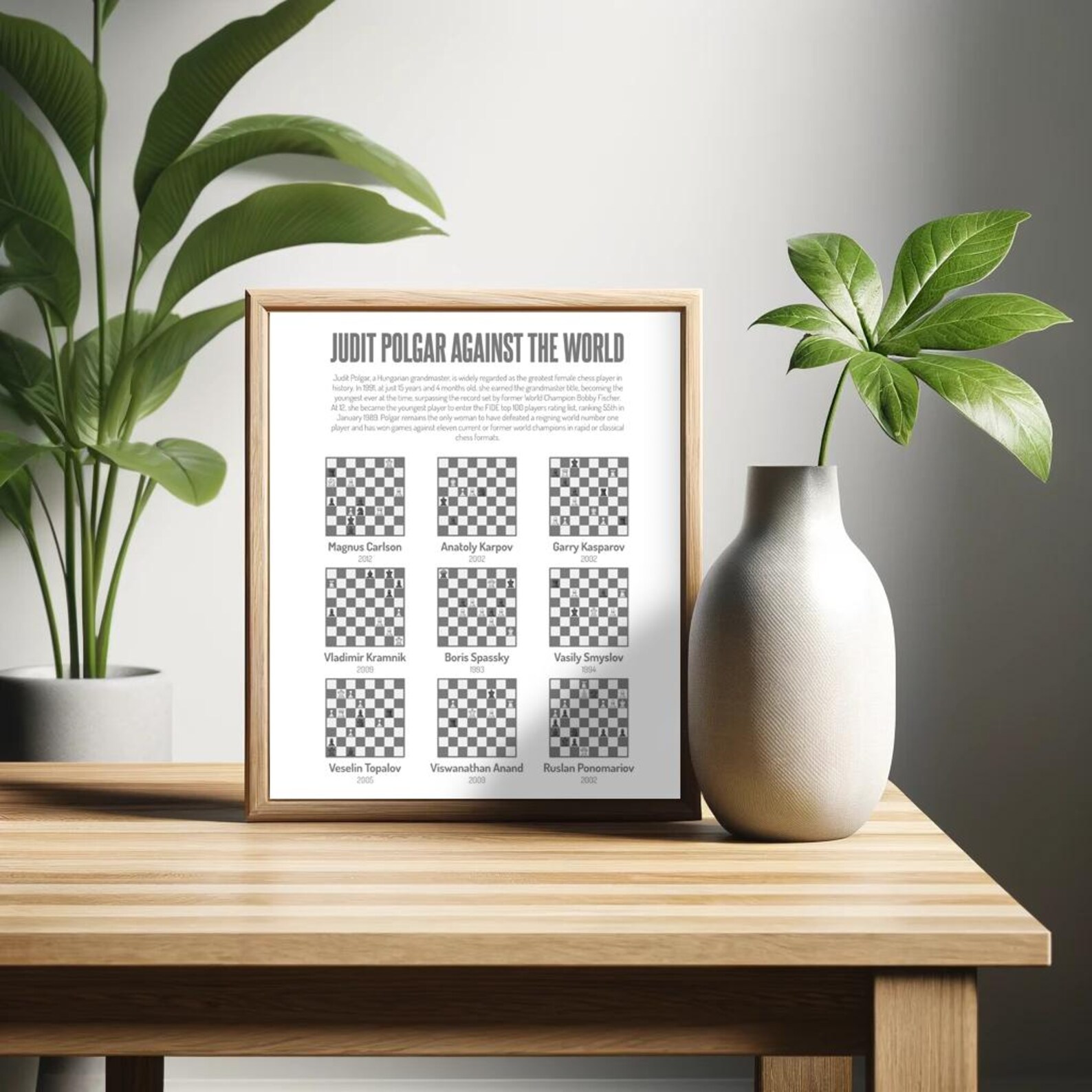 Judit Polgar Chess Poster | Digital Download | Female Chess Lovers ...