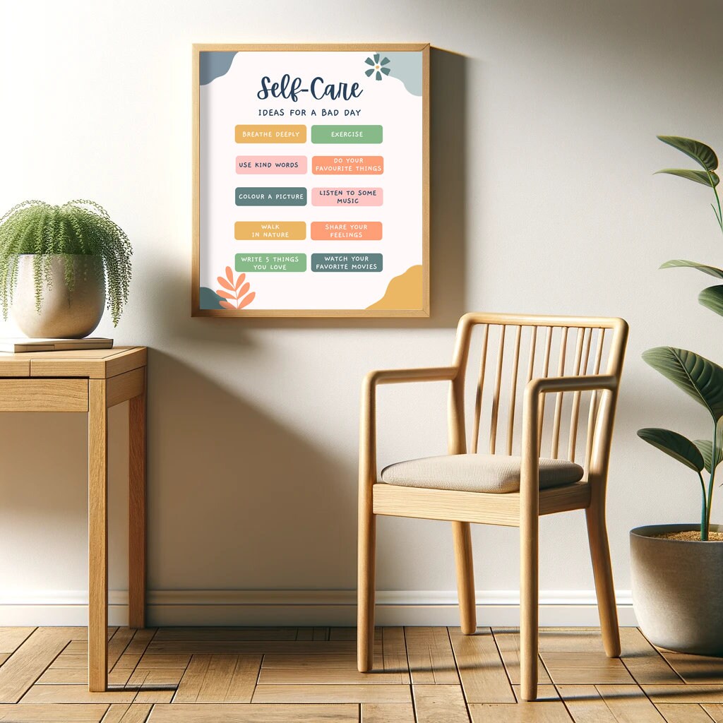Self-care Digital Download Poster With Calming Colours | Take a Breath ...