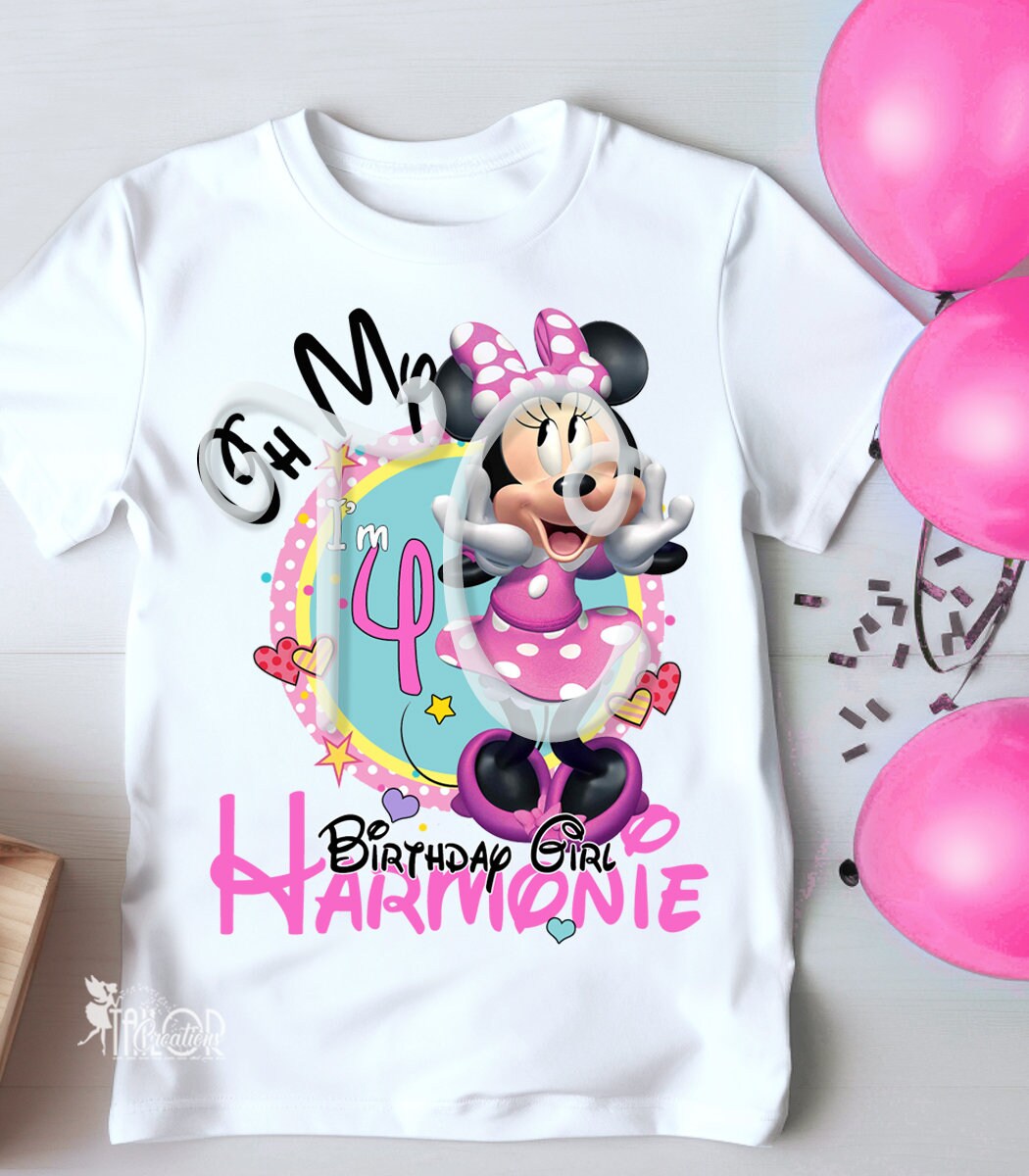 Minnie Mouse Custom Birthday Shirt, Minnie Mouse Party Shirt, Minnie ...