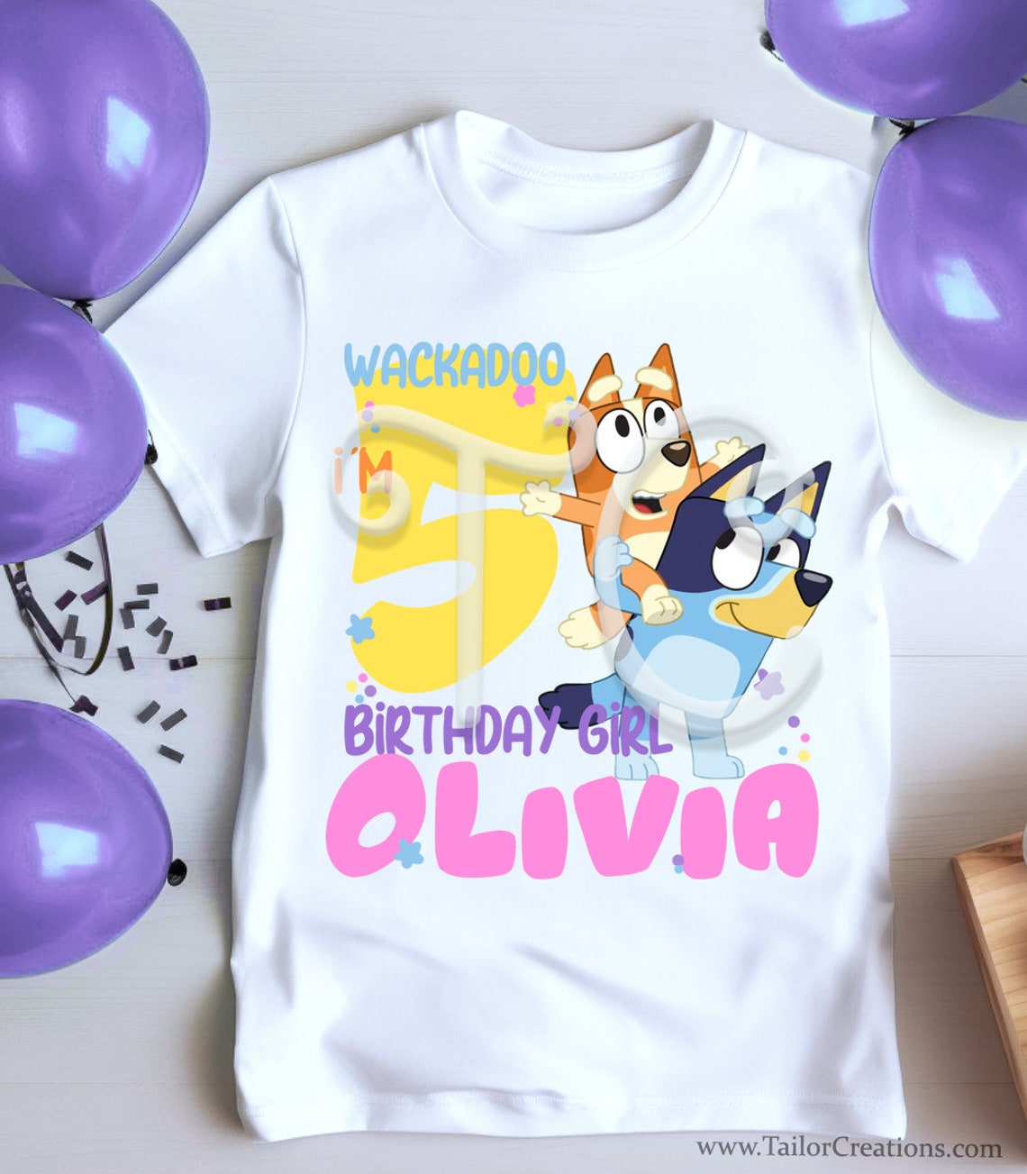 Bluey Custom Birthday Fabric Tutu Outfit, Bluey Birthday Shirt, Bluey ...